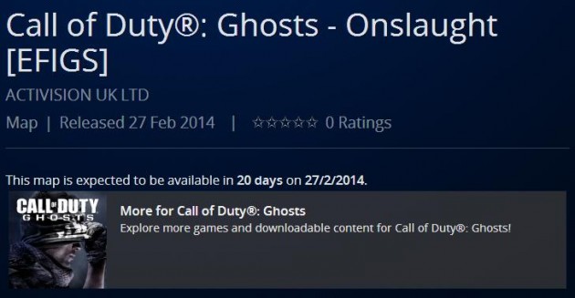CoD: ゴースト：PS版DLC“Onslaught”は2月27日配信か、海外版PSNに登場 | EAA FPS（イーエーエー）