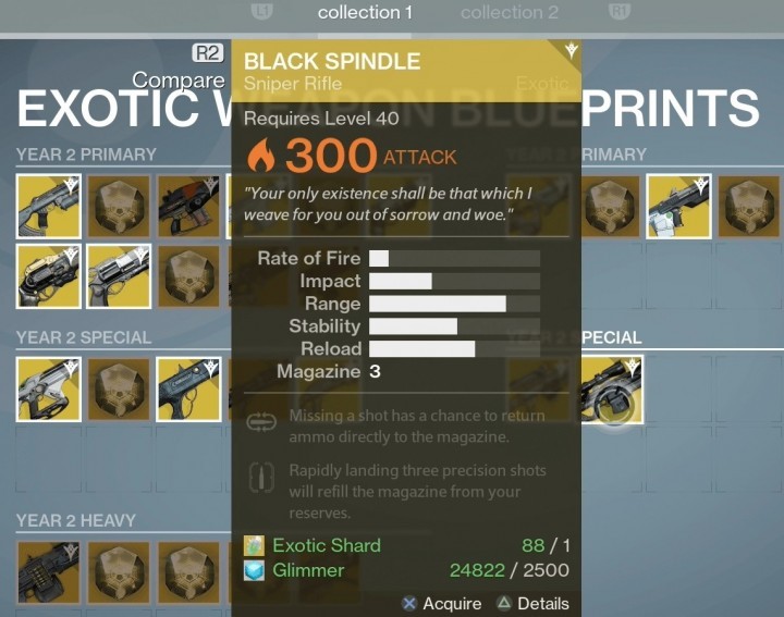 Destiny：レアなエキゾチック武器「黒いスピンドル（Black Spindle）」の入手方法 | EAA FPS（イーエーエー）