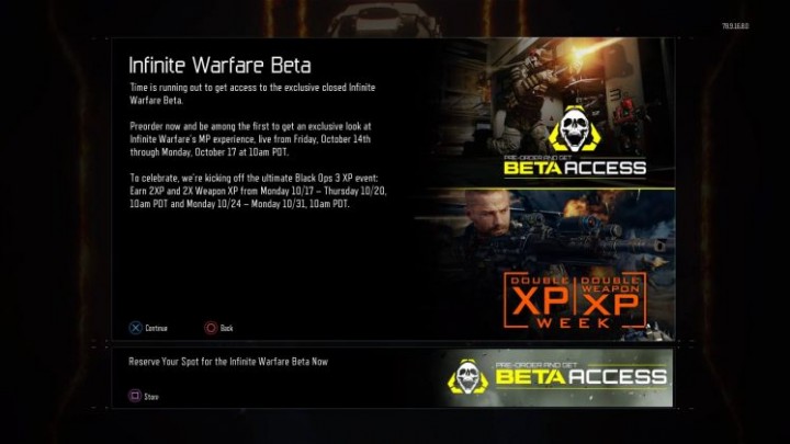 CoD:BO3：『CoD:IW』ベータテスト直後にダブルXPと武器ダブルXPを同時開催 | EAA FPS（イーエーエー）
