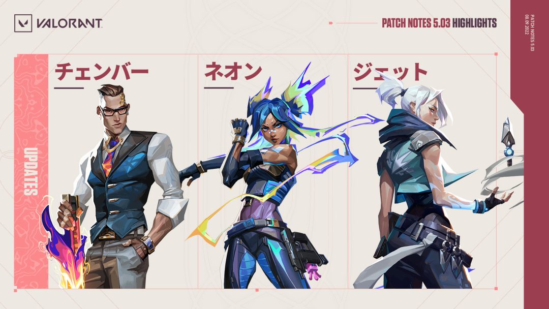 『ヴァロラント』アップデート5.03：チェンバー大幅弱体化、ネオン“オーバードライブ”のヘッドショットダメージを2.45倍に増加など | EAA FPS（イーエーエー）